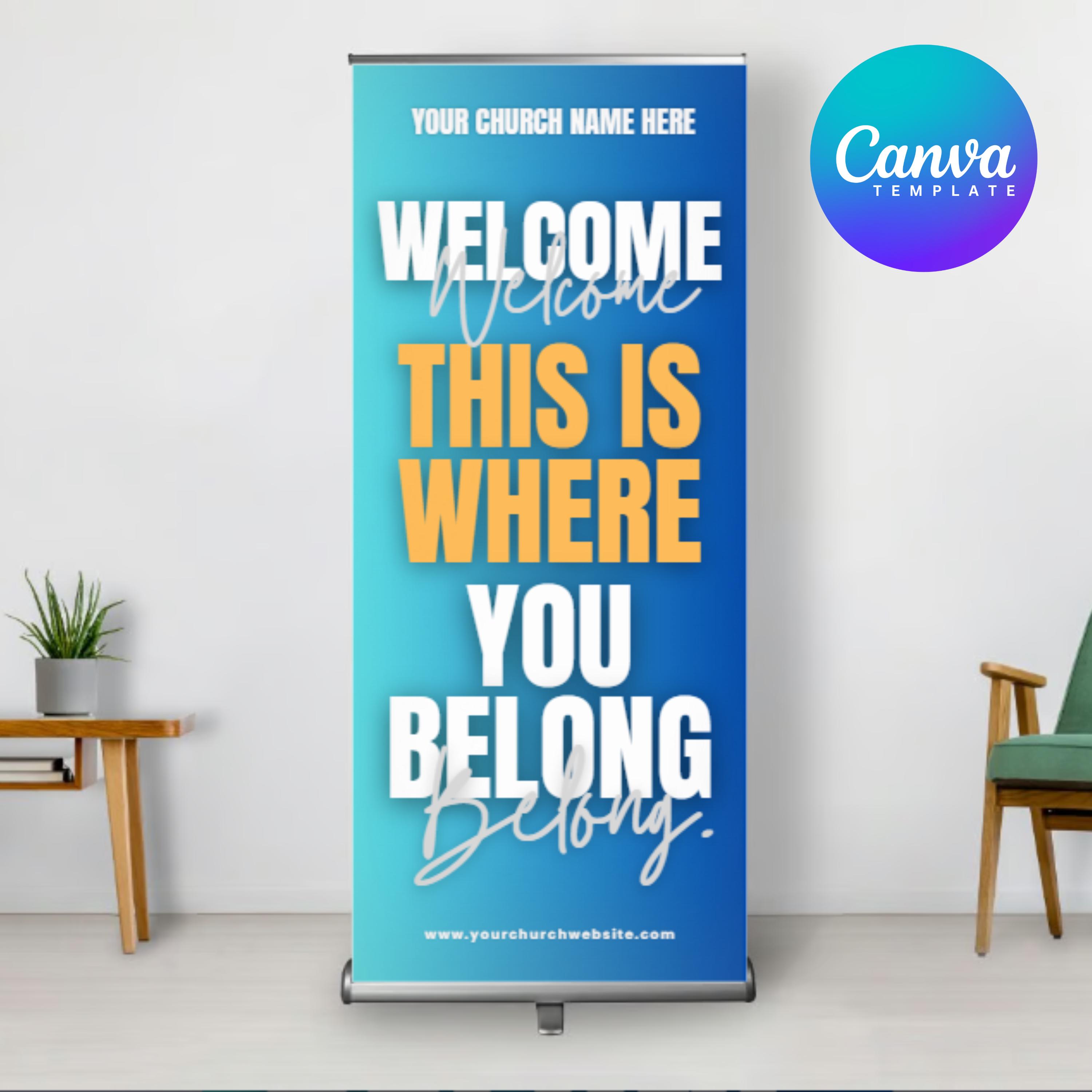 DIY Church Retractable Banner Canva Template - Etsy