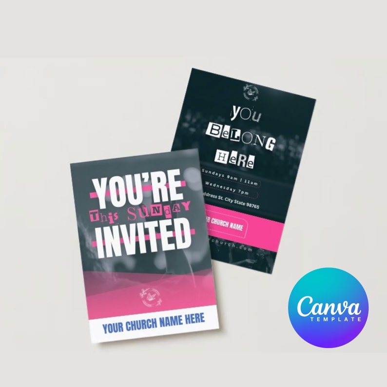 DIY Church Invite Card Template - Etsy