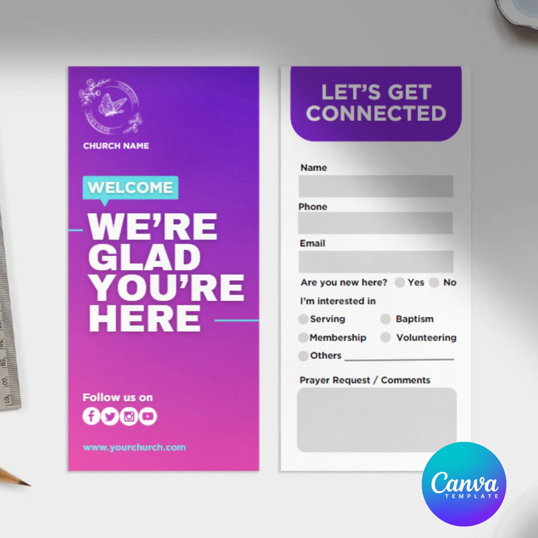 DIY Church Connect Card Template - Etsy