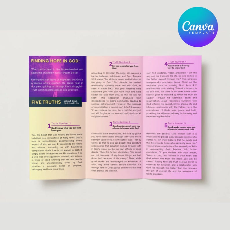 DIY Church Trifold Evangelism Tract, Salvation Tract Printable ...