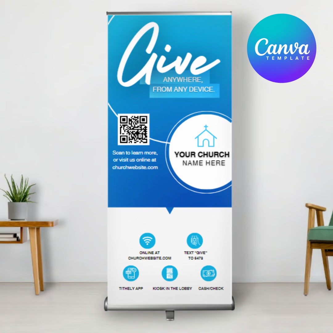 DIY Church Retractable Banner Canva Template - Etsy