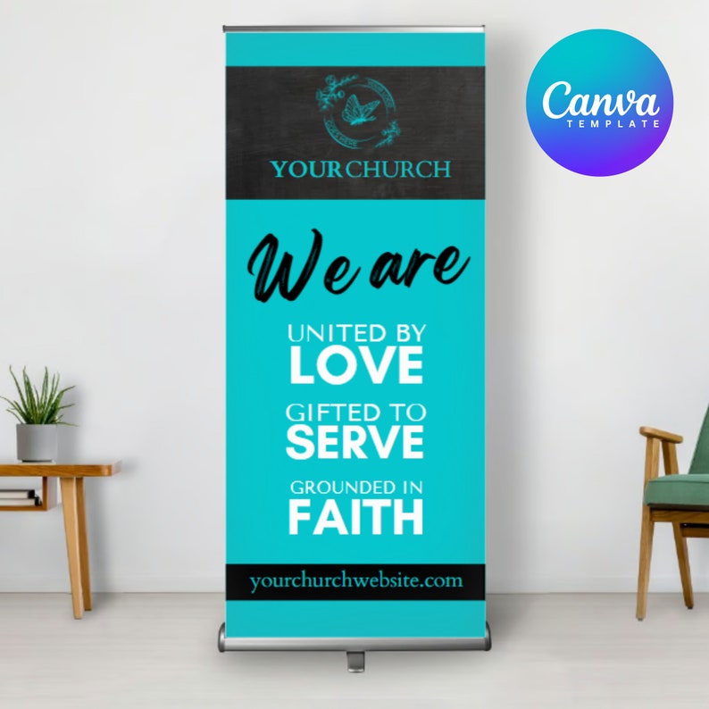 DIY Church Retractable Banner Canva Template - Etsy