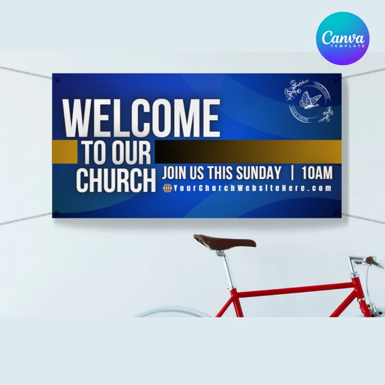 DIY Church Outdoor Banner Canva Template - Etsy