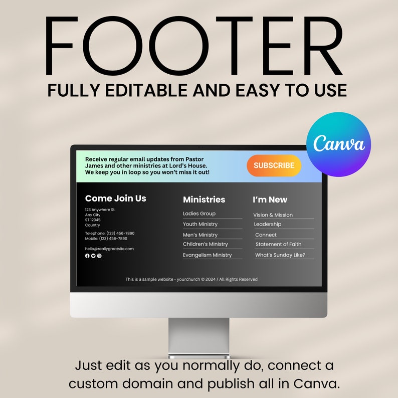 Canva Website DIY Templates for Churches - Etsy