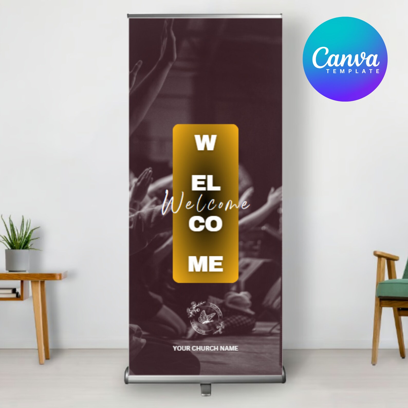 DIY Church Retractable Banner Canva Template - Etsy