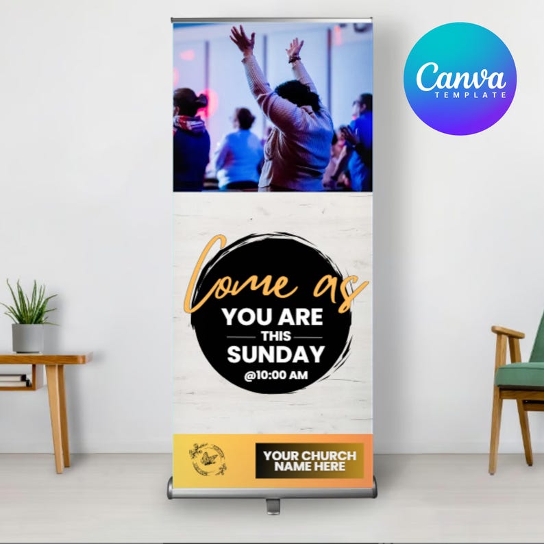 DIY Church Retractable Banner Canva Template - Etsy
