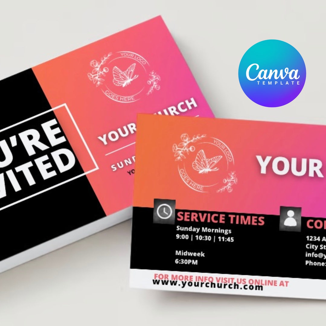 DIY Church Invite Card Template - Etsy