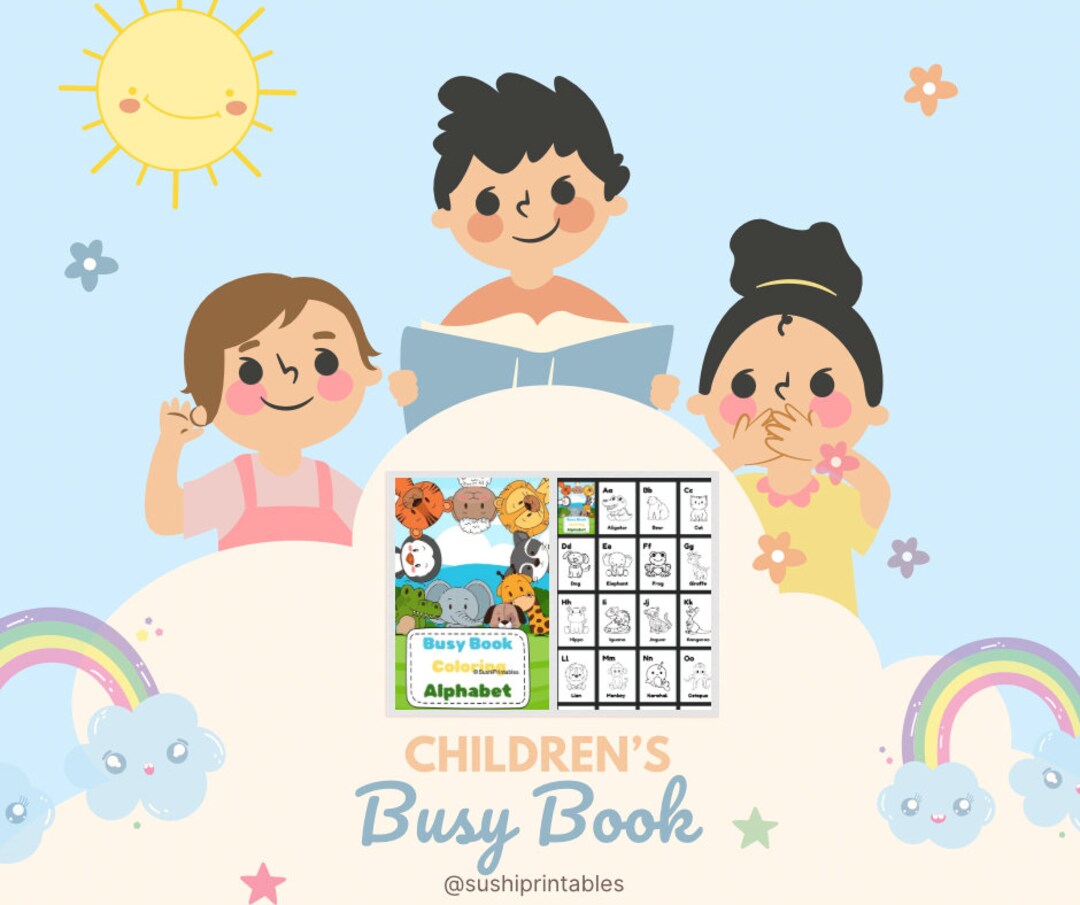 Childrens Coloring Busy Book Alphabet, Kinder, Preschool - Etsy