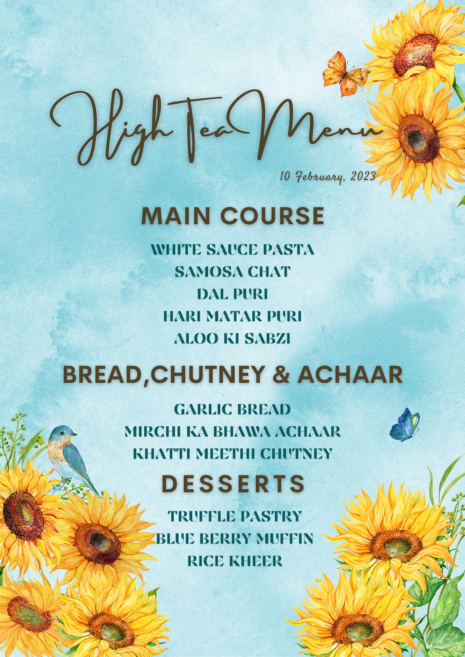 Menus for Various Occasions - Etsy