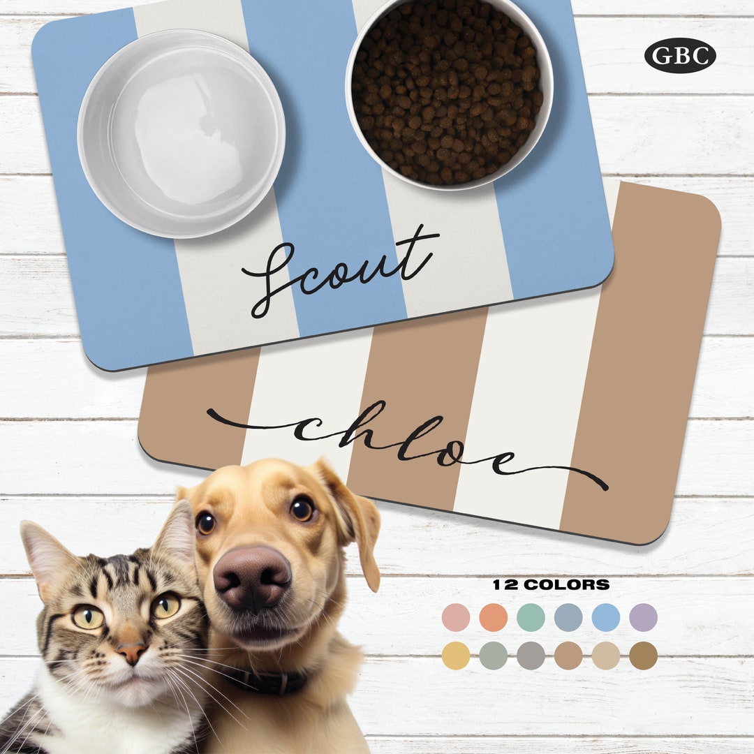 Custom Dog Bowl Mat,personalized Pet Feeding Mat, Custom Dog Mat for ...