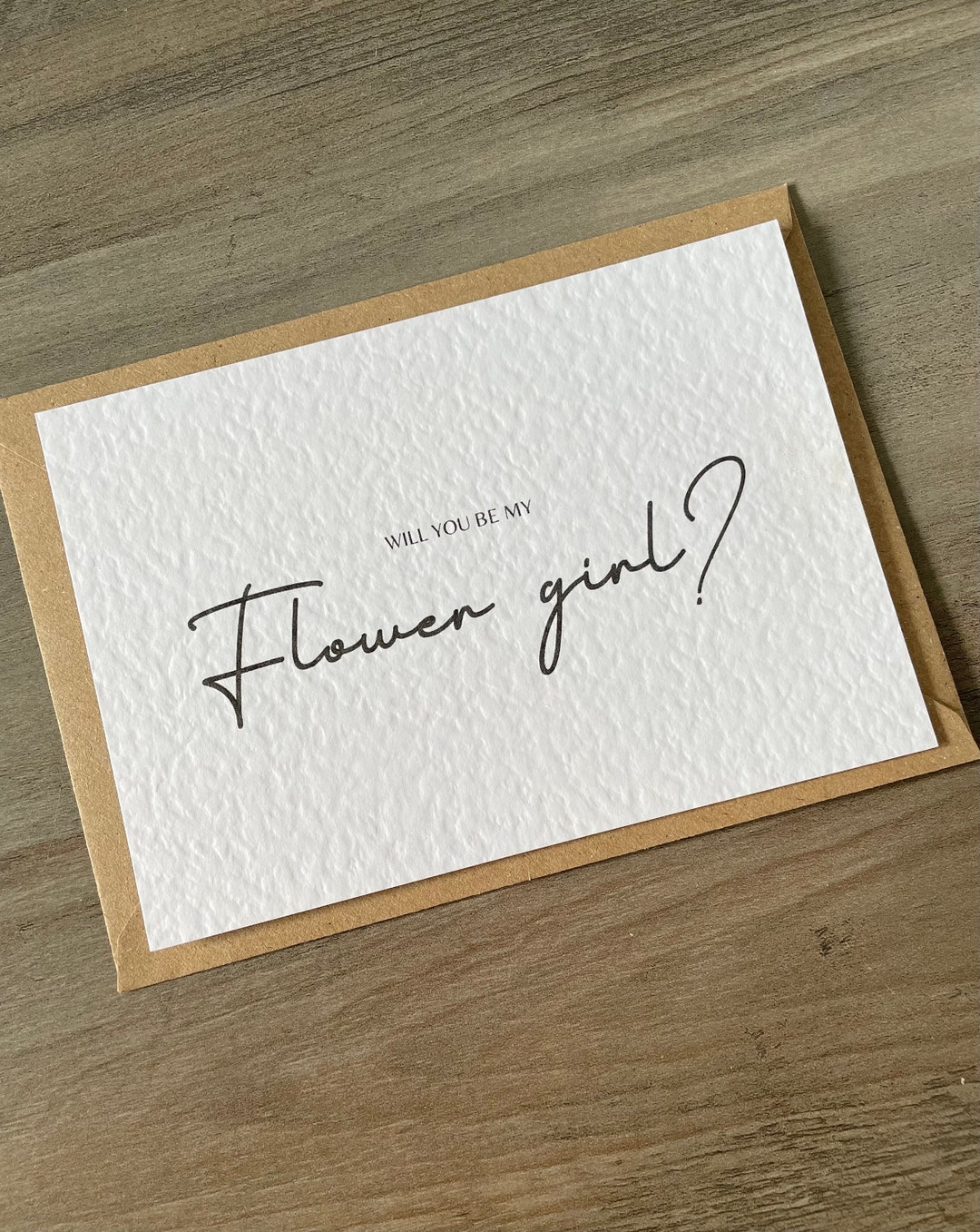 Will You Be My Flower Girl Note Card, Wedding Note Card, Simple Note ...