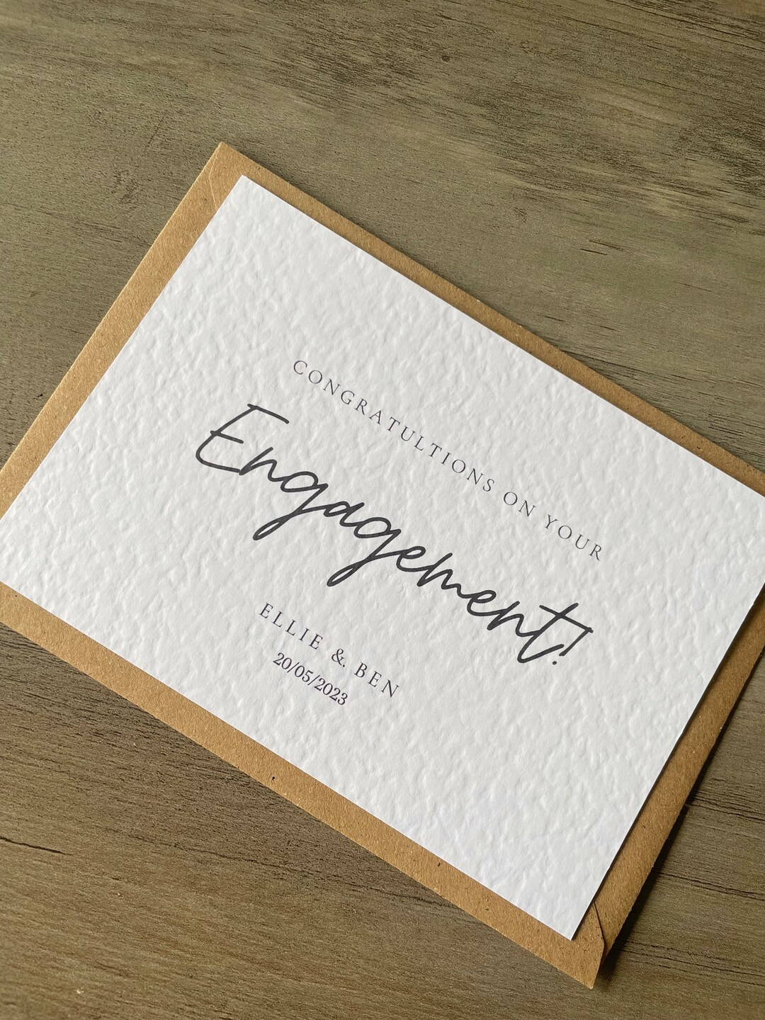 Congratulations on Your Engagement, Simple Note Card, Postcard Style ...
