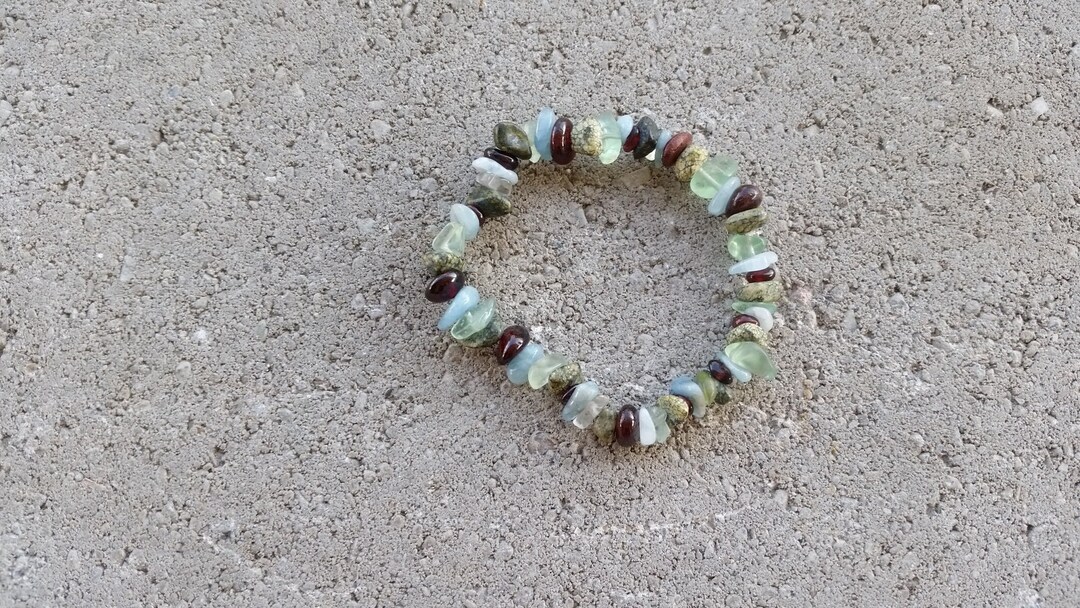 Four Elements: Serpentine, Aquamarine, Garnet, Fluorite - Crystal Chip ...