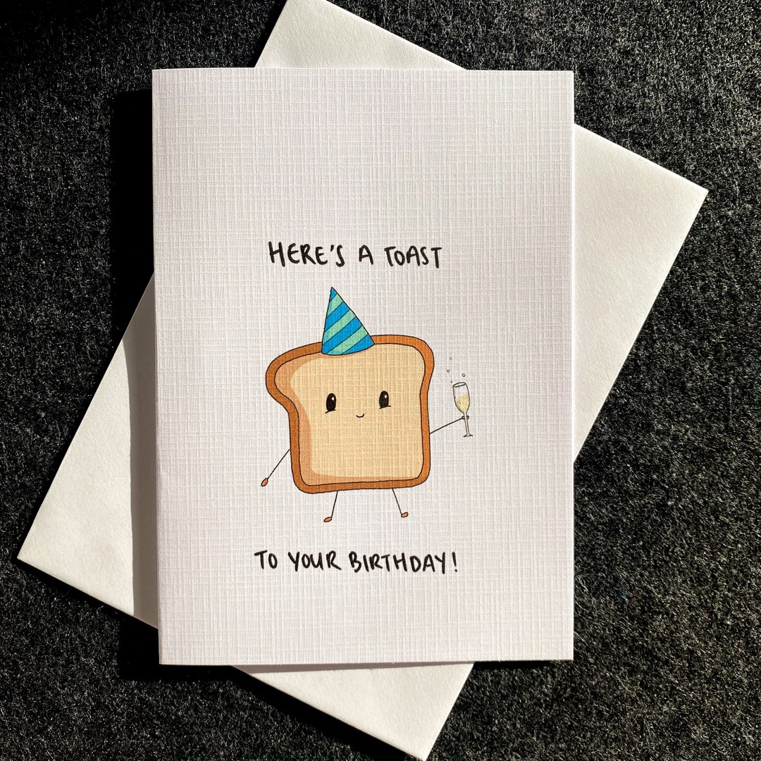Here's a Toast to Your Birthday Handmade Greeting Card - Etsy Australia