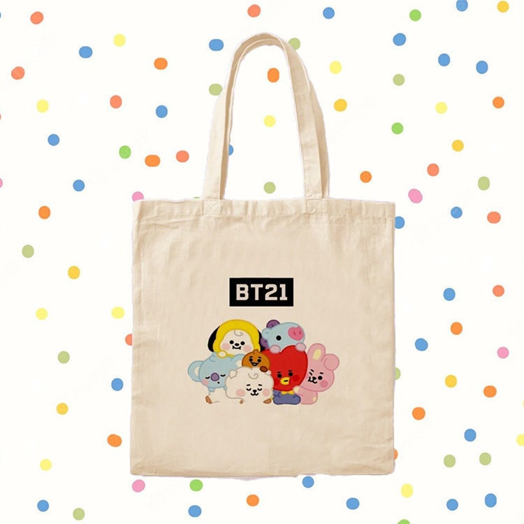 BT21 Canvas Tote Bag BTS Merch BT21 Tote Bags Army Korean - Etsy