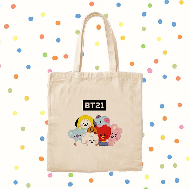 BT21 Canvas Tote Bag BTS Merch BT21 Tote Bags Army Korean - Etsy