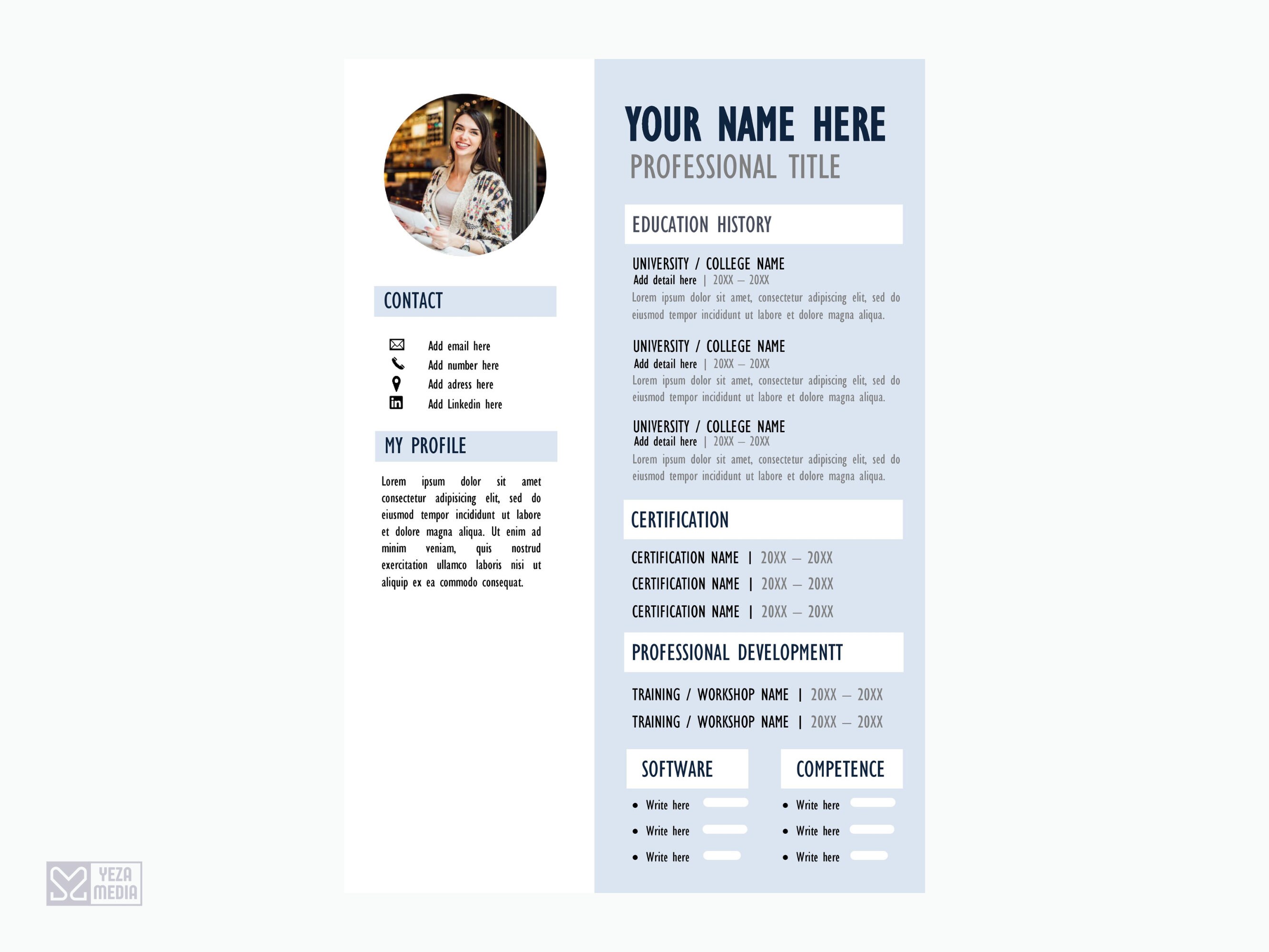 Classic Resume Template for Microsoft Word Pages With Photo - Etsy