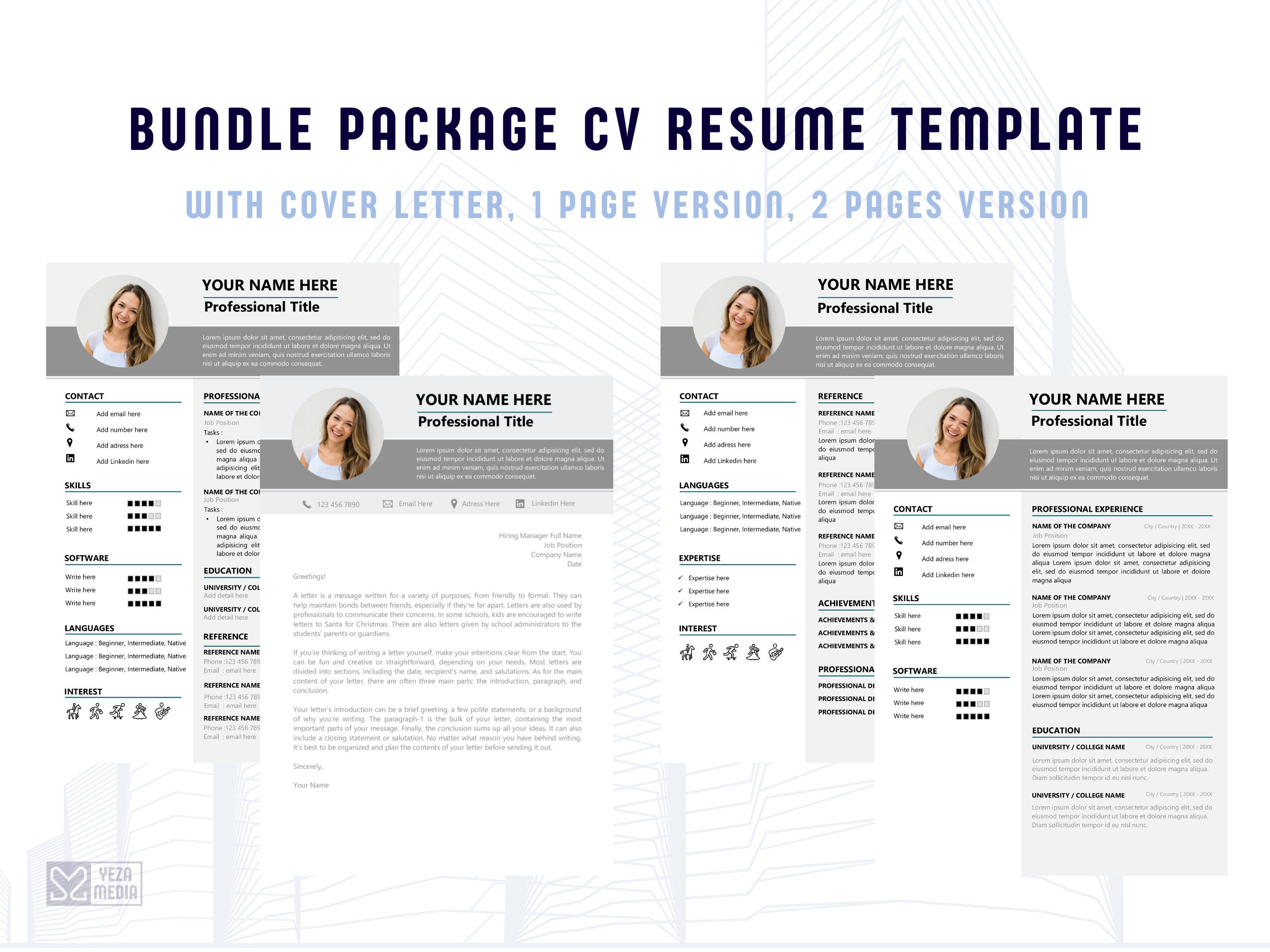 Minimalist Resume Template for Microsoft Word Pages Photo Image Picture ...