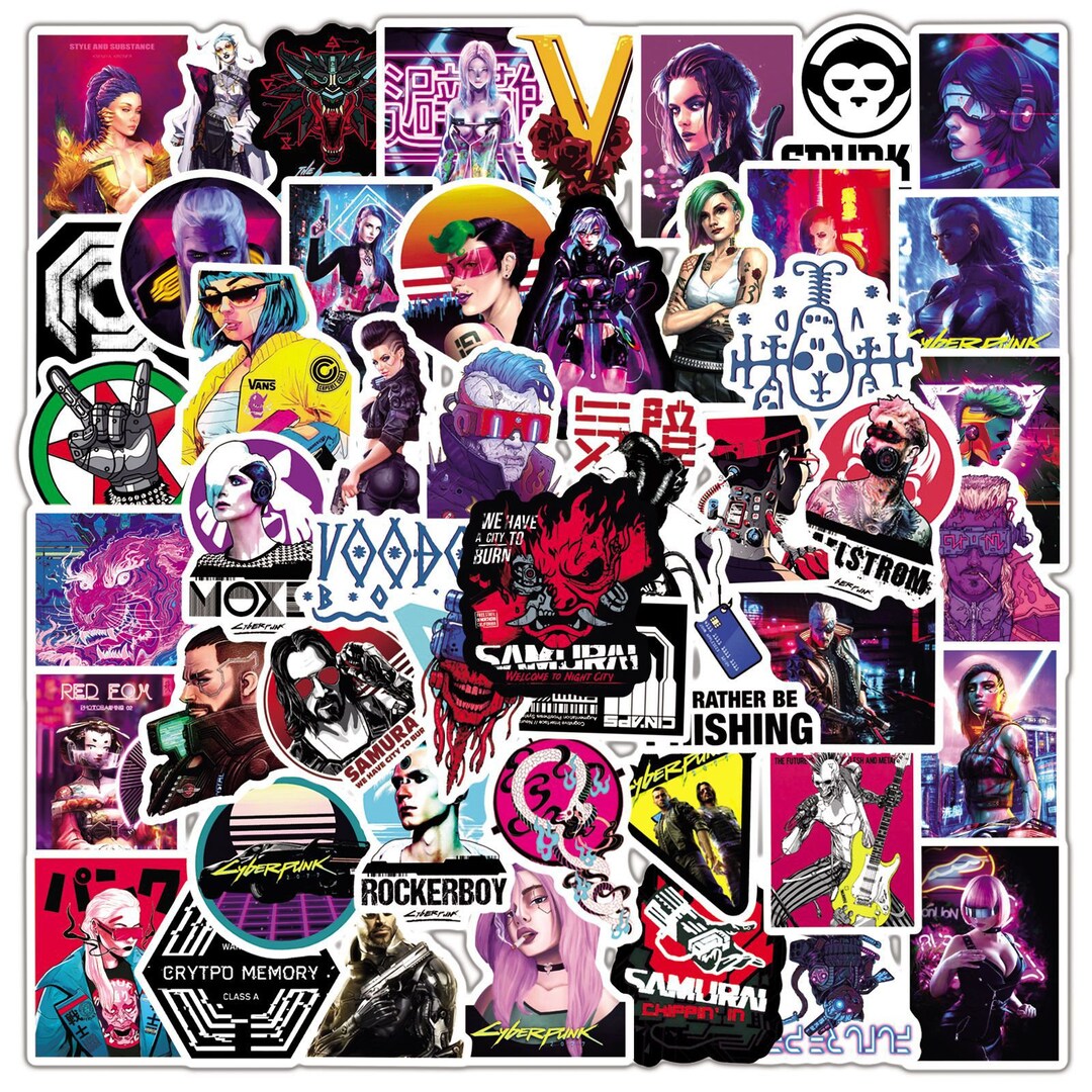100 Cyberpunk 2077 Stickers Sheet for Laptop/waterbottle/kindle ...