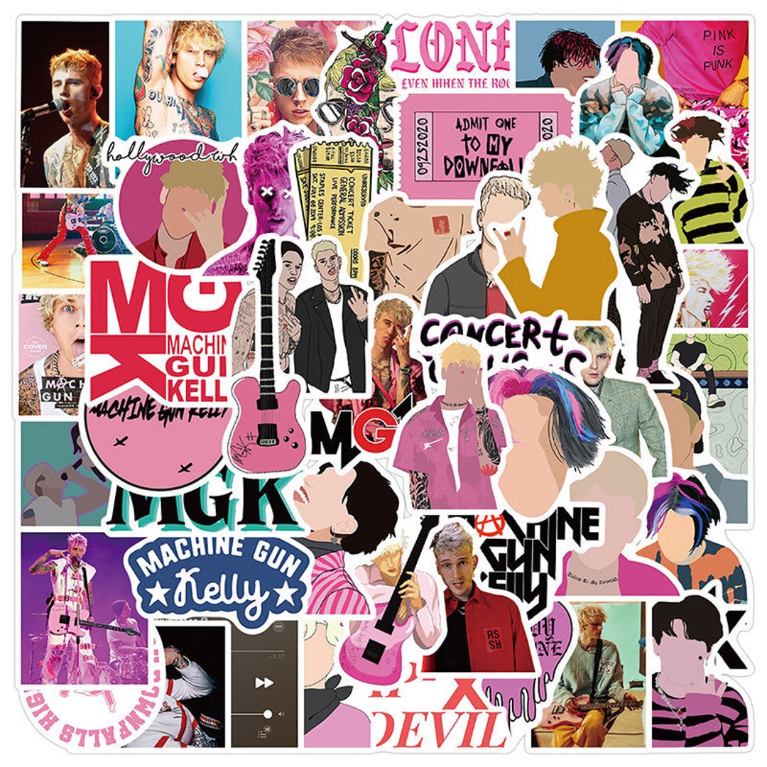 100 Machine Gun Kelly Stickers Sheet for Laptop/waterbottle/skateboard ...