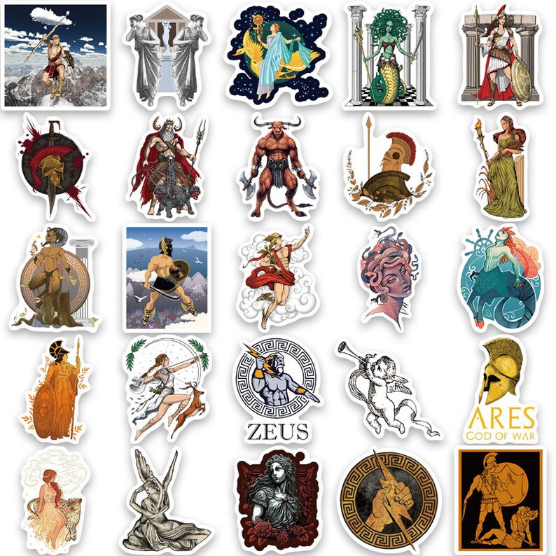 50 Greek Mythology Stickers Sheet for Laptop/waterbottle/kindle ...
