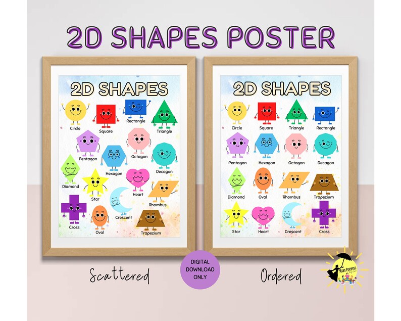2D Shapes Poster - Etsy