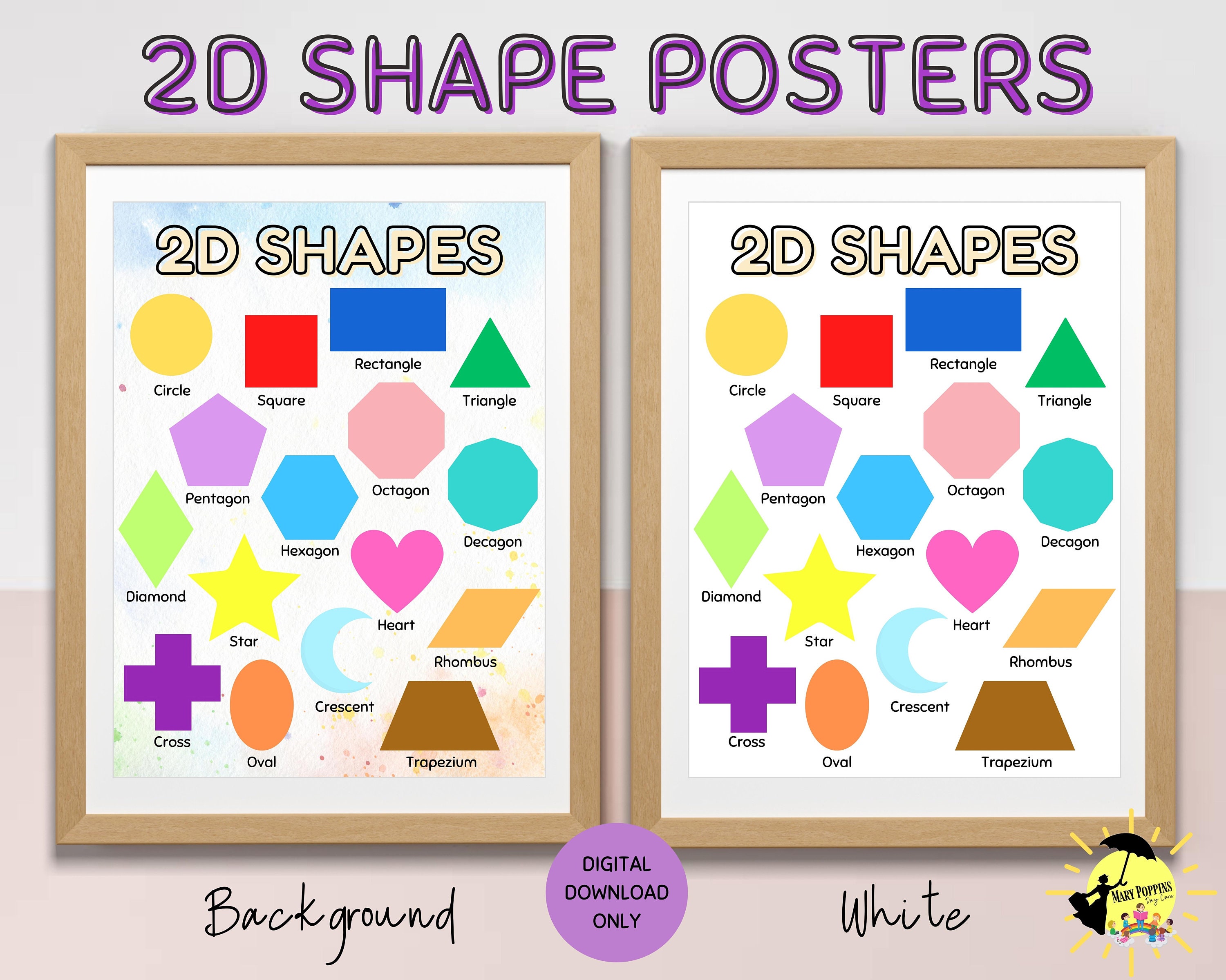 2D Shape Posters Bundle - Etsy