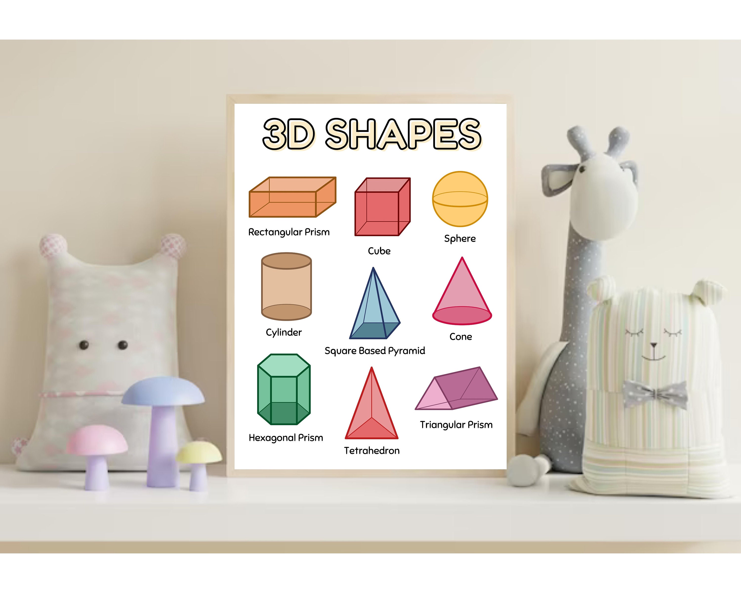 3D Shapes Poster - Etsy