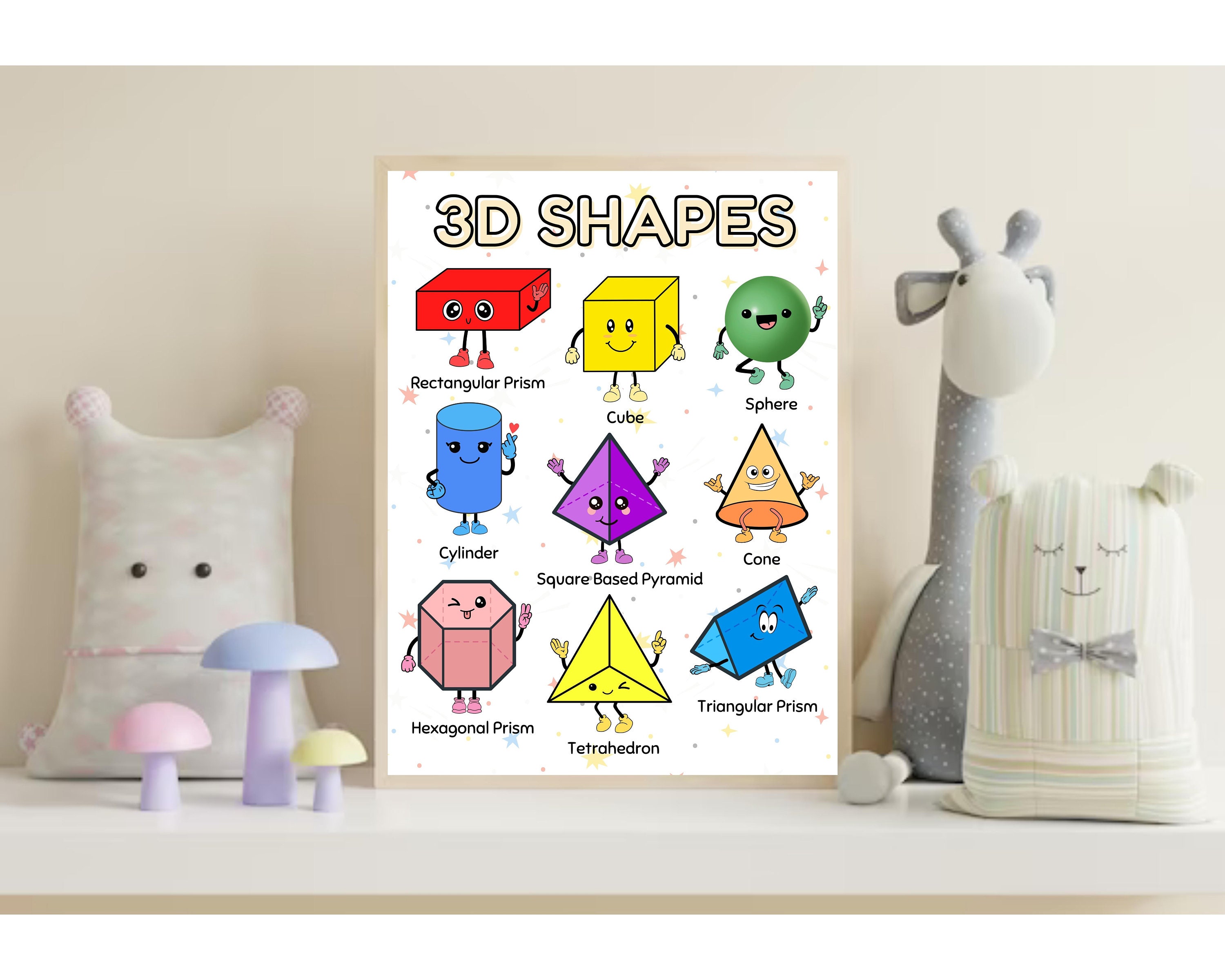 3D Shapes Poster - Etsy