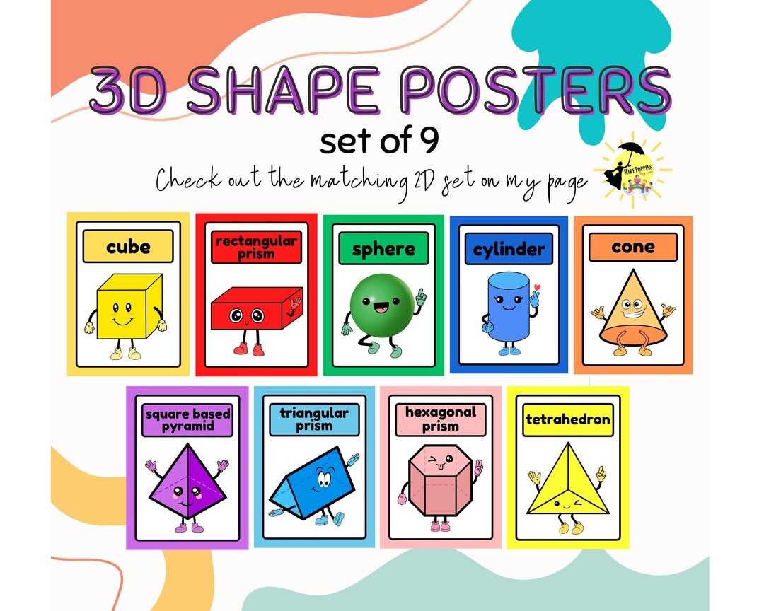 3D Shape Posters - Etsy