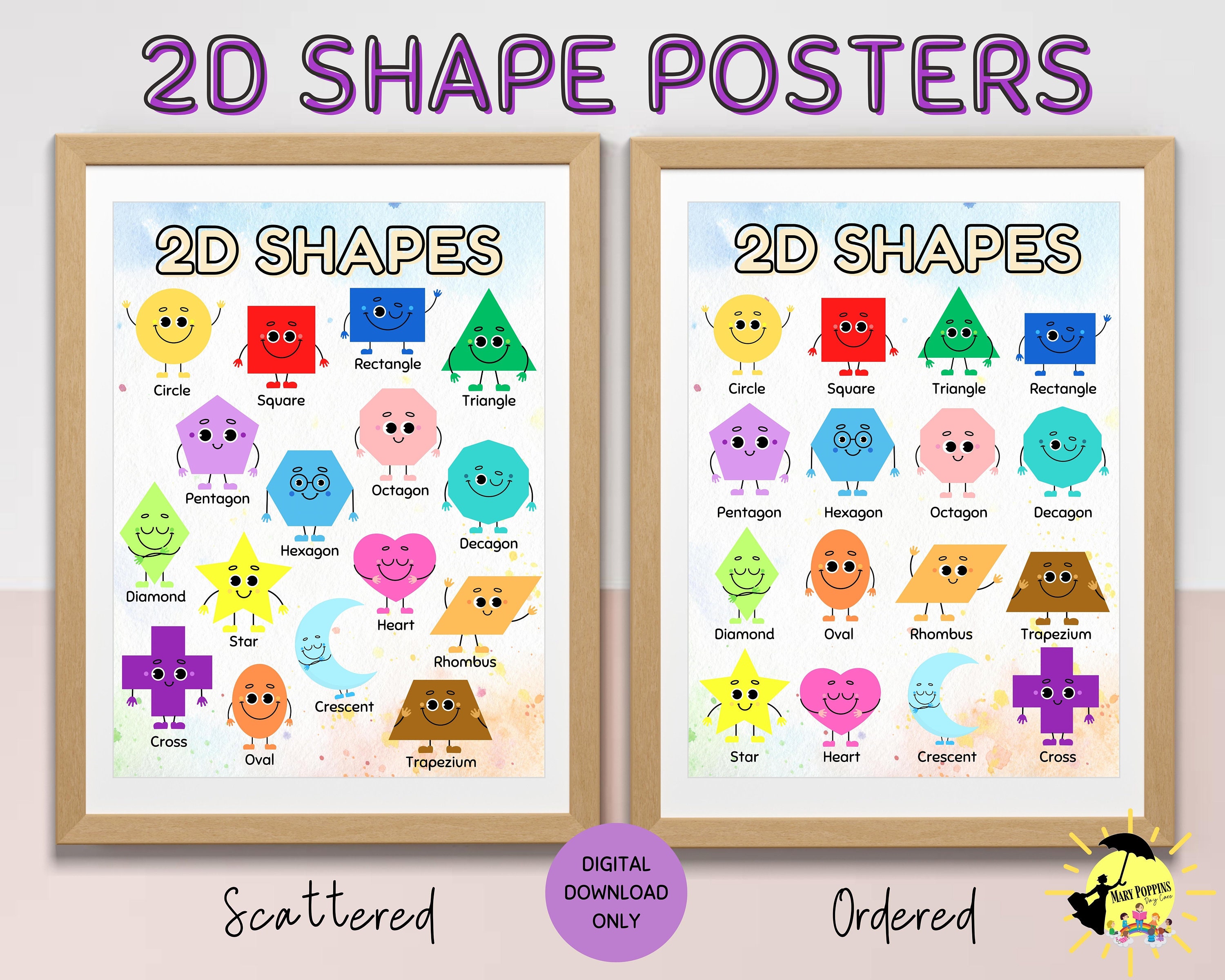 2D Shape Posters Bundle - Etsy