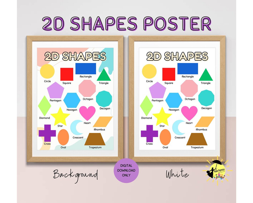 2D Shapes Poster - Etsy