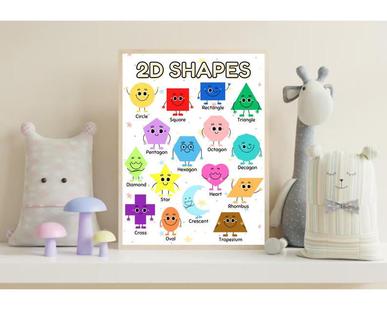 2D Shapes Poster - Etsy