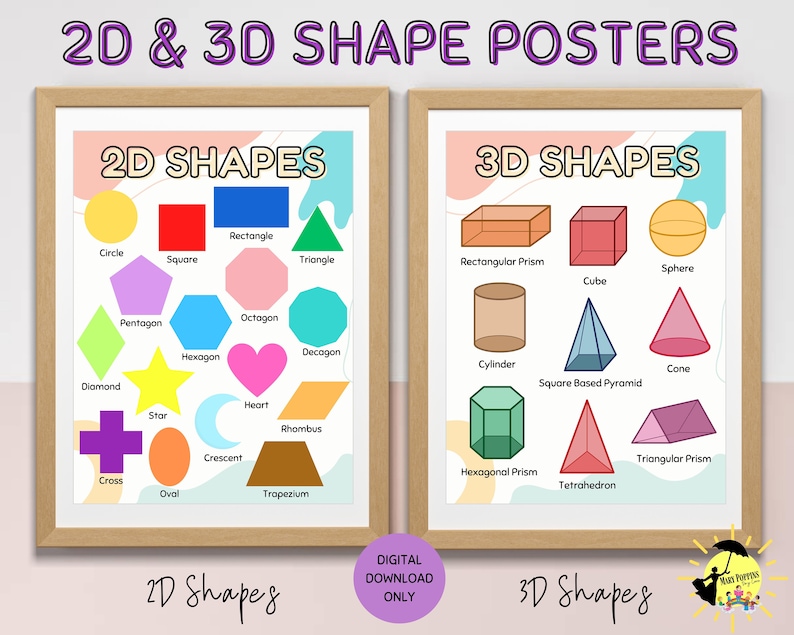 2D & 3D Shapes Bundle Pack - Etsy