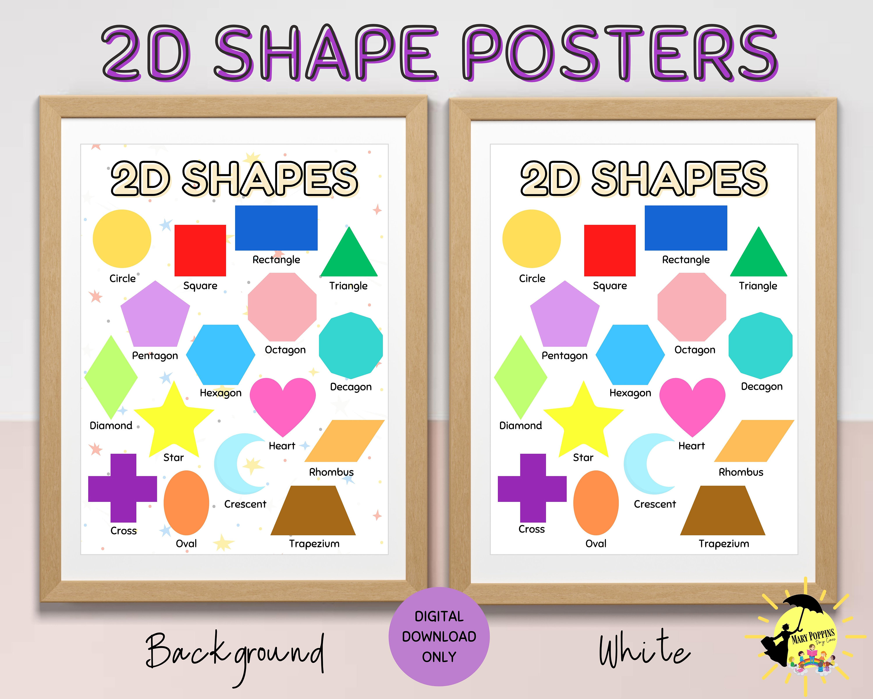 2D Shape Posters Bundle - Etsy