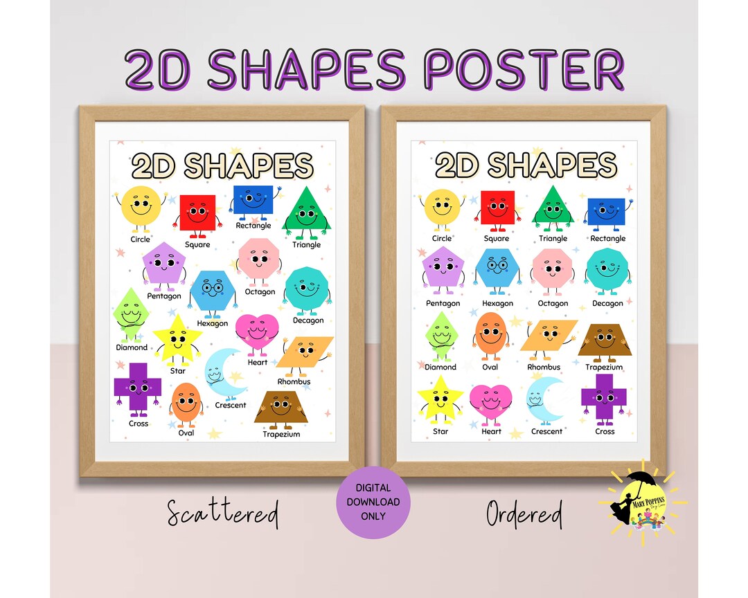 2D Shapes Poster - Etsy