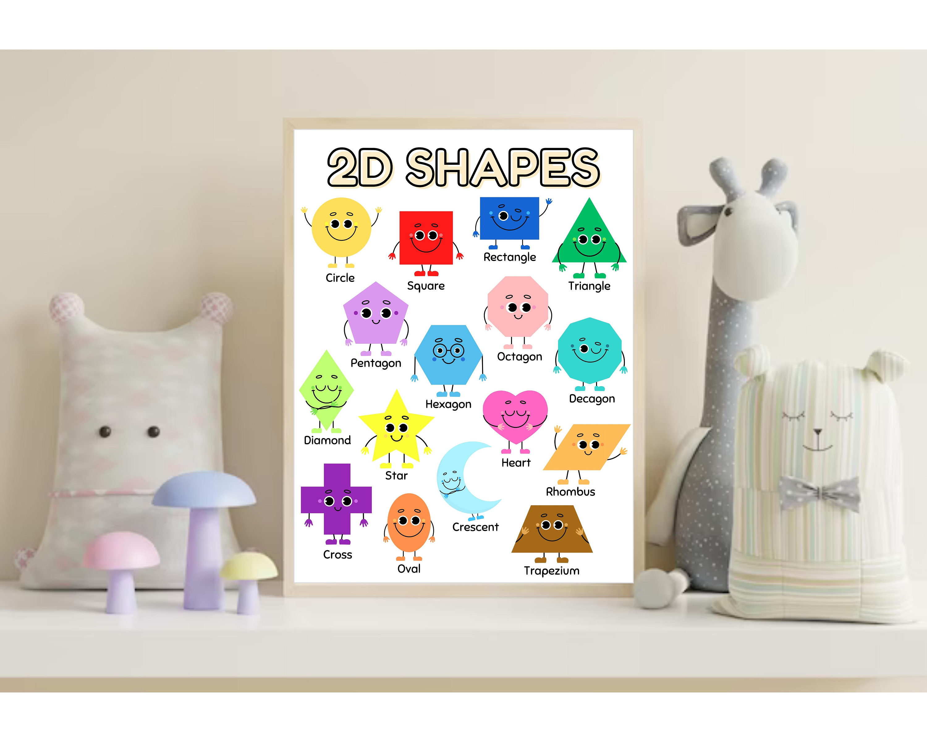2D Shapes Poster - Etsy