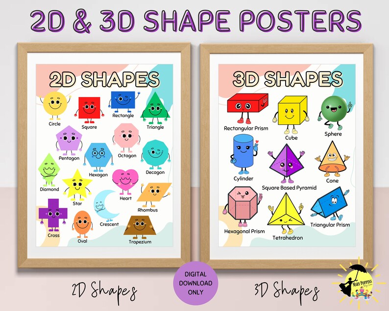 2D & 3D Shapes Bundle Pack - Etsy