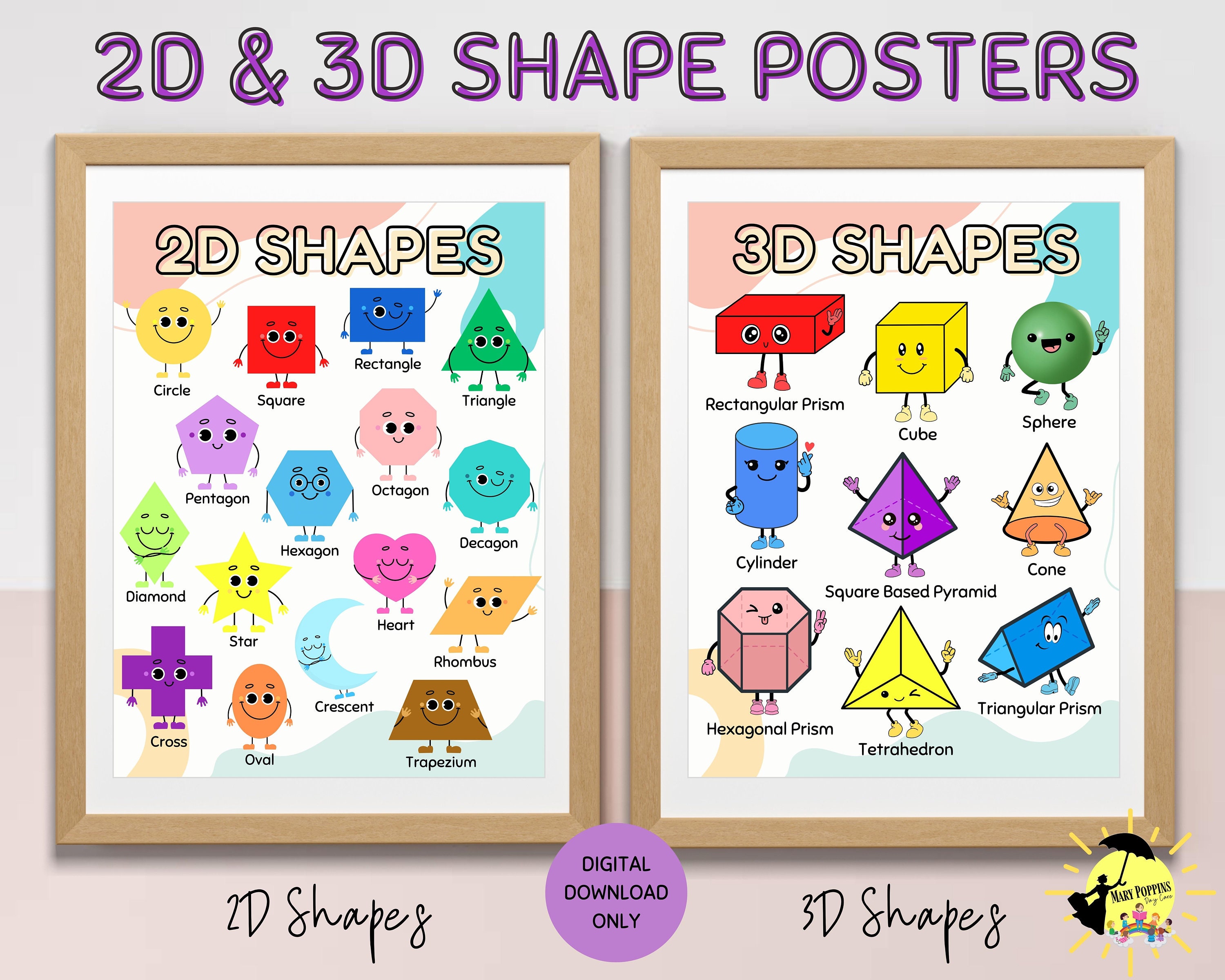 2D & 3D Shapes Bundle Pack - Etsy