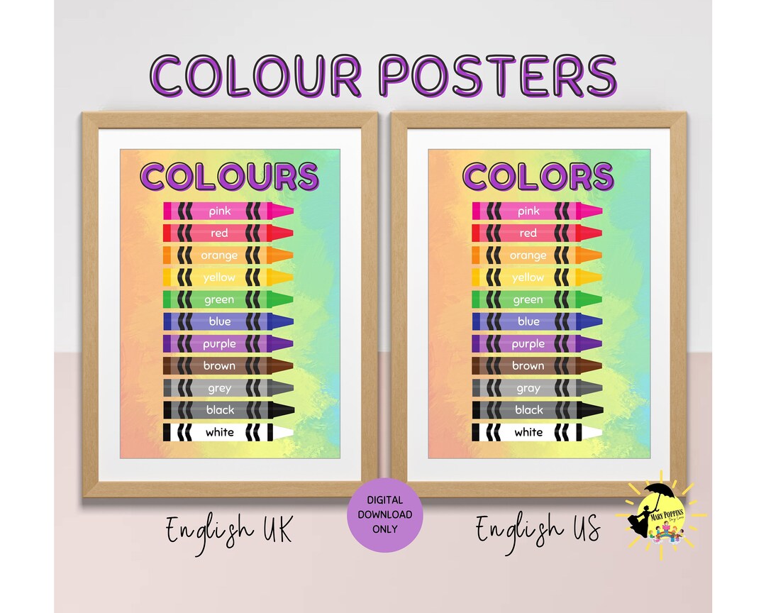 Colours Poster, Colors Poster - Etsy