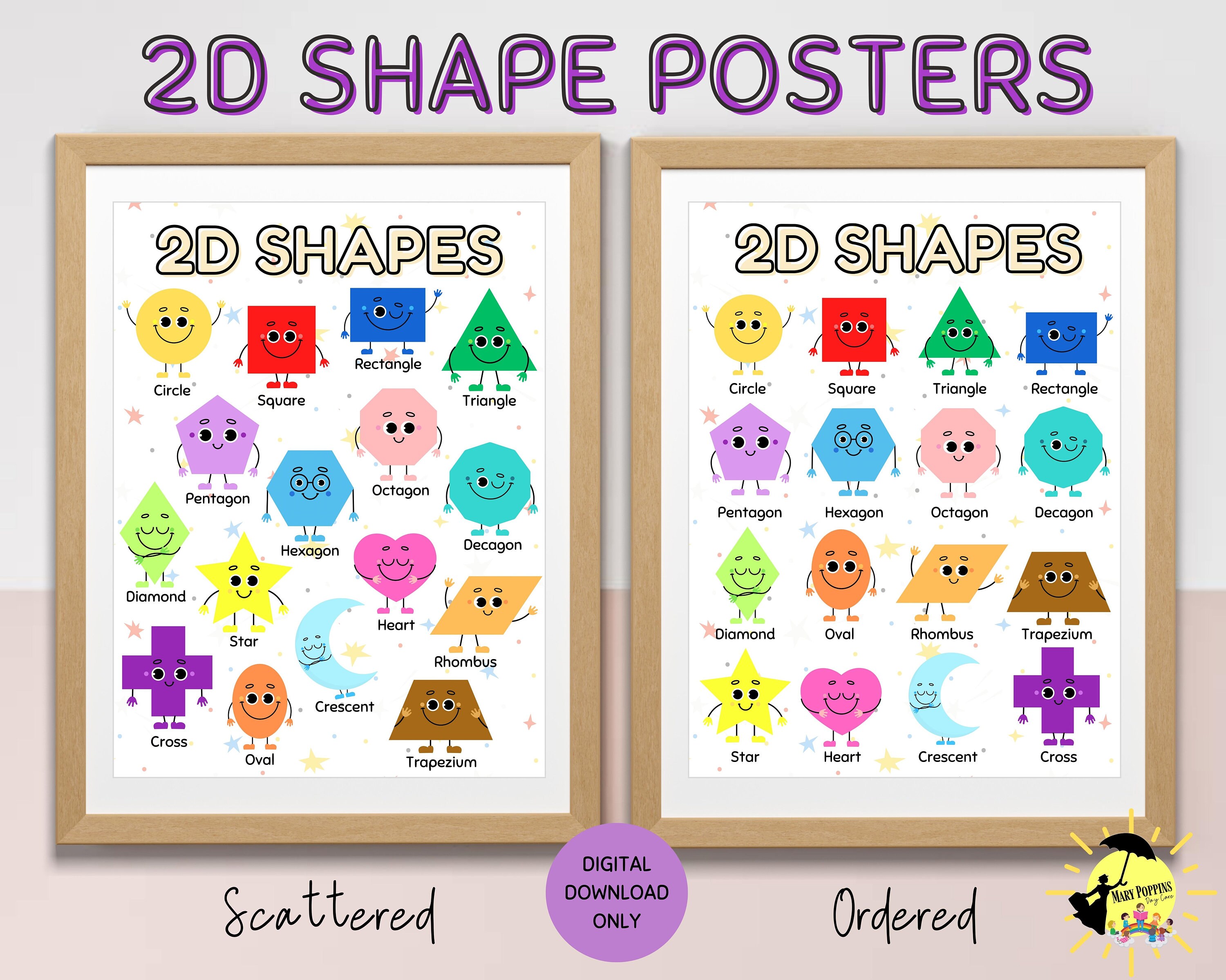 2D Shape Posters Bundle - Etsy