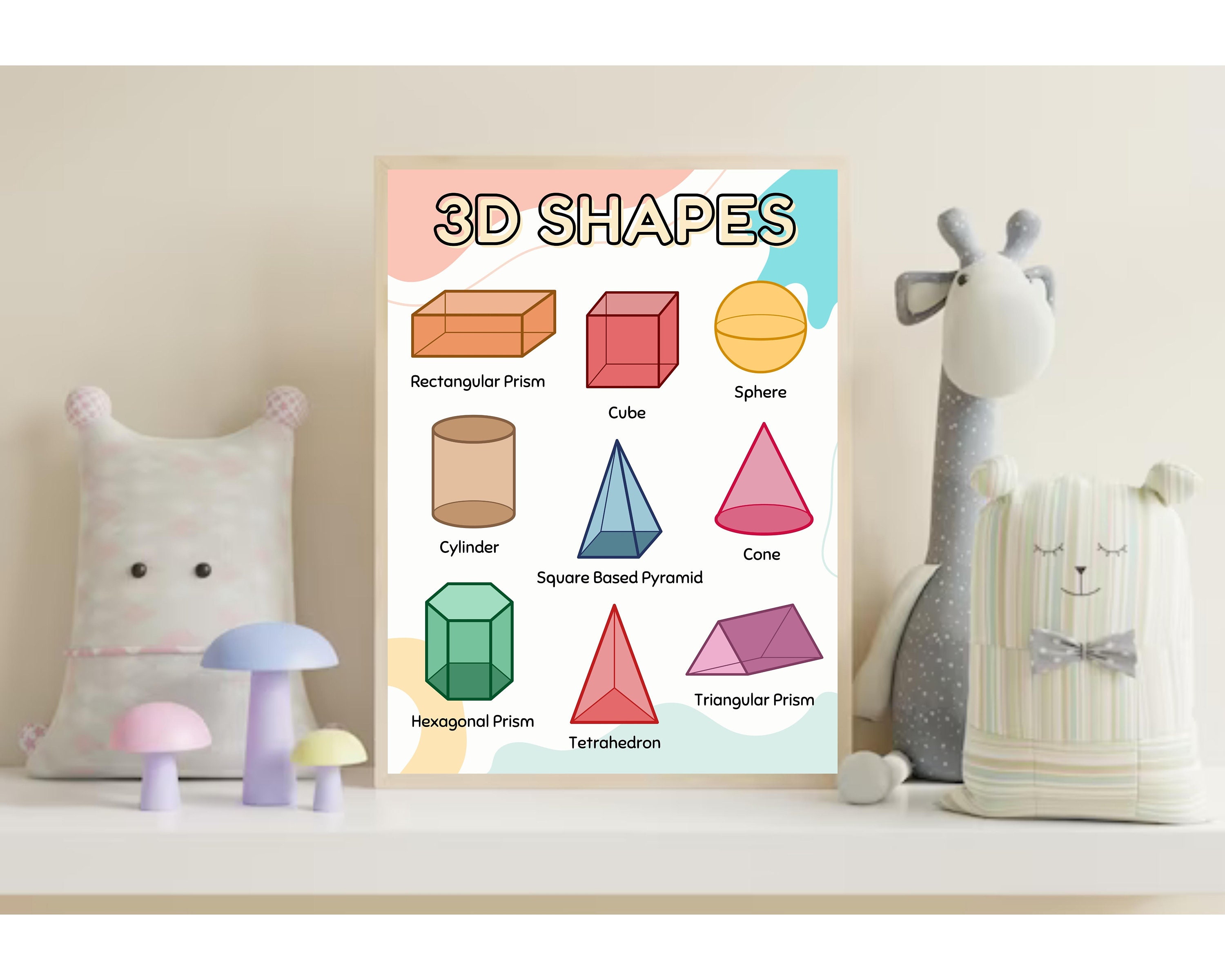 3D Shapes Poster - Etsy