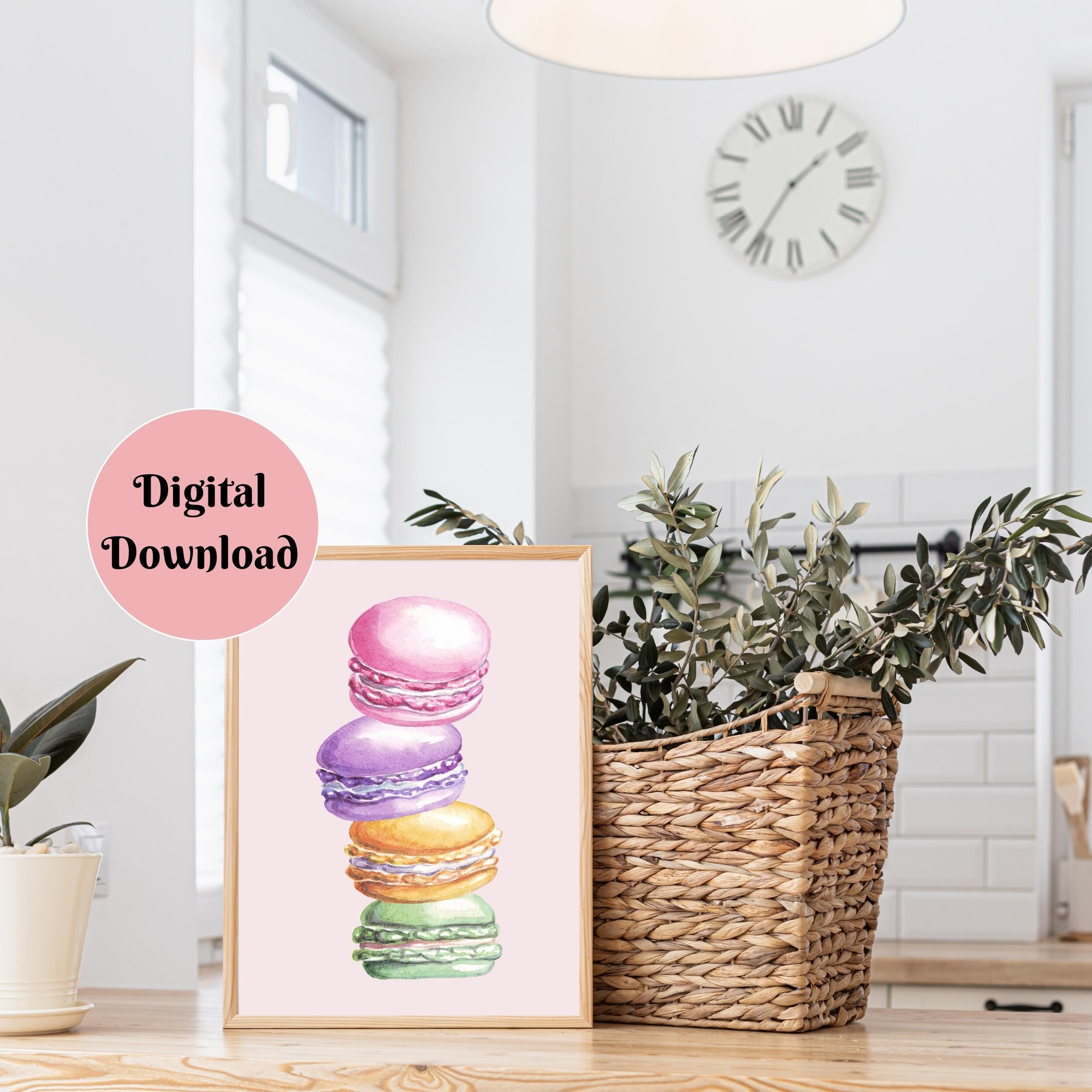 Macaron Poster, Dessert Poster, Food Poster, Printable Wall Art ...