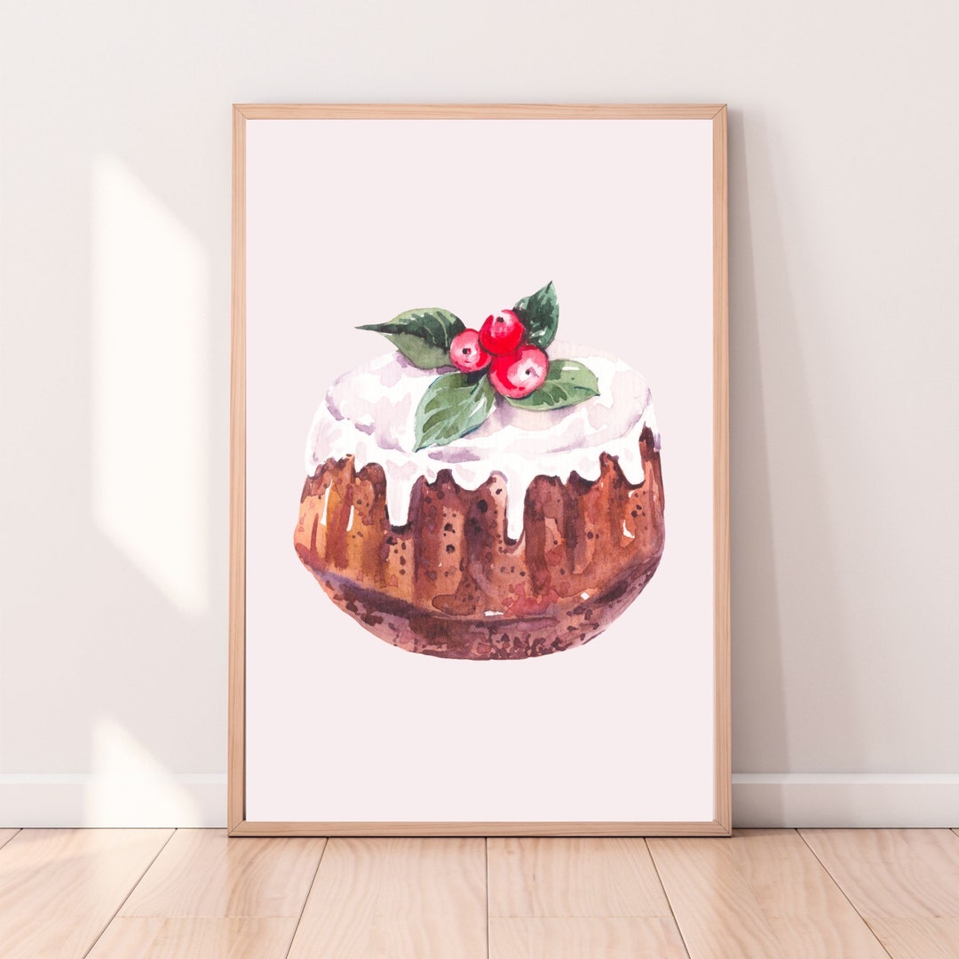 Christmas Cake Poster, Christmas Decoration, Dessert Poster, Food ...