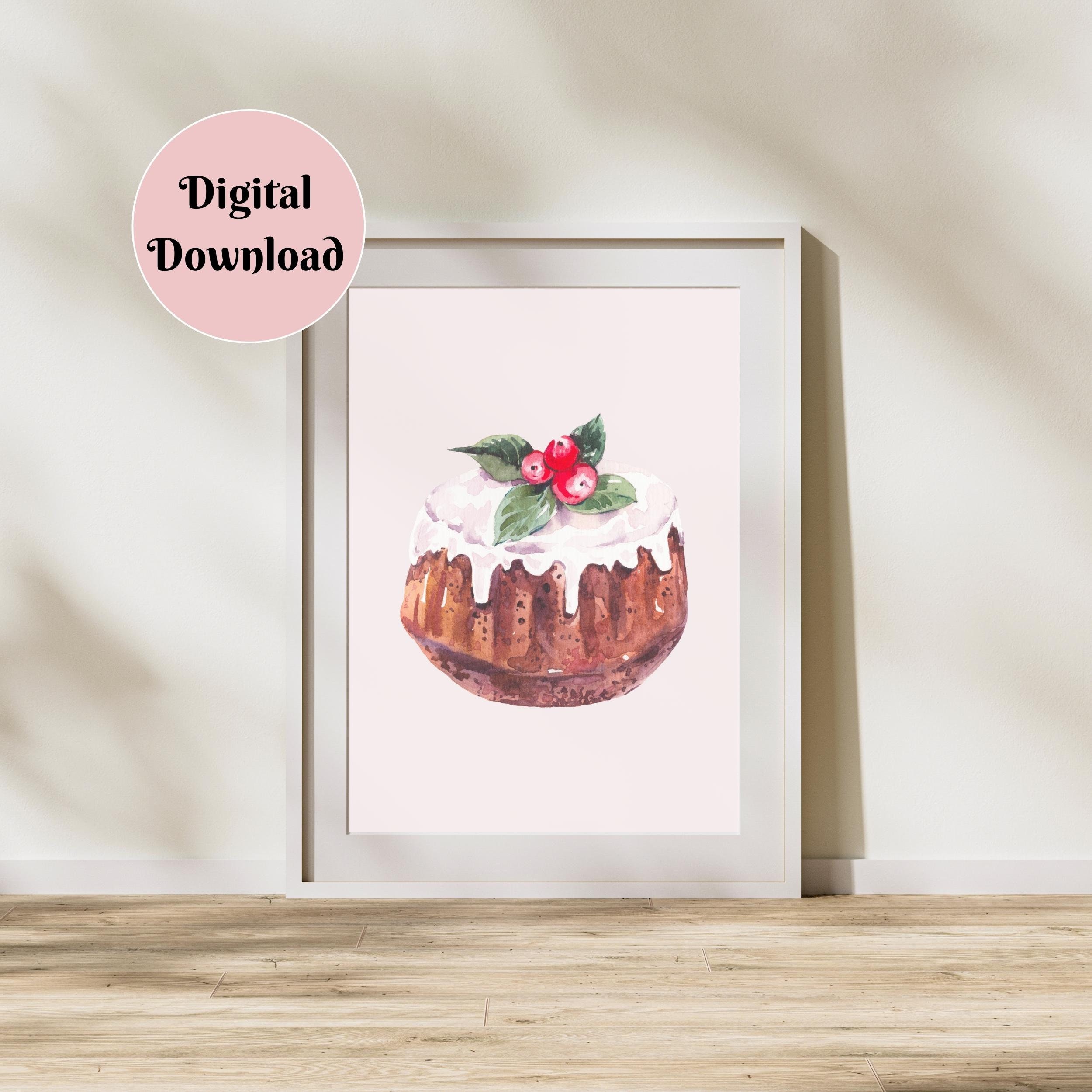 Christmas Cake Poster, Christmas Decoration, Dessert Poster, Food ...