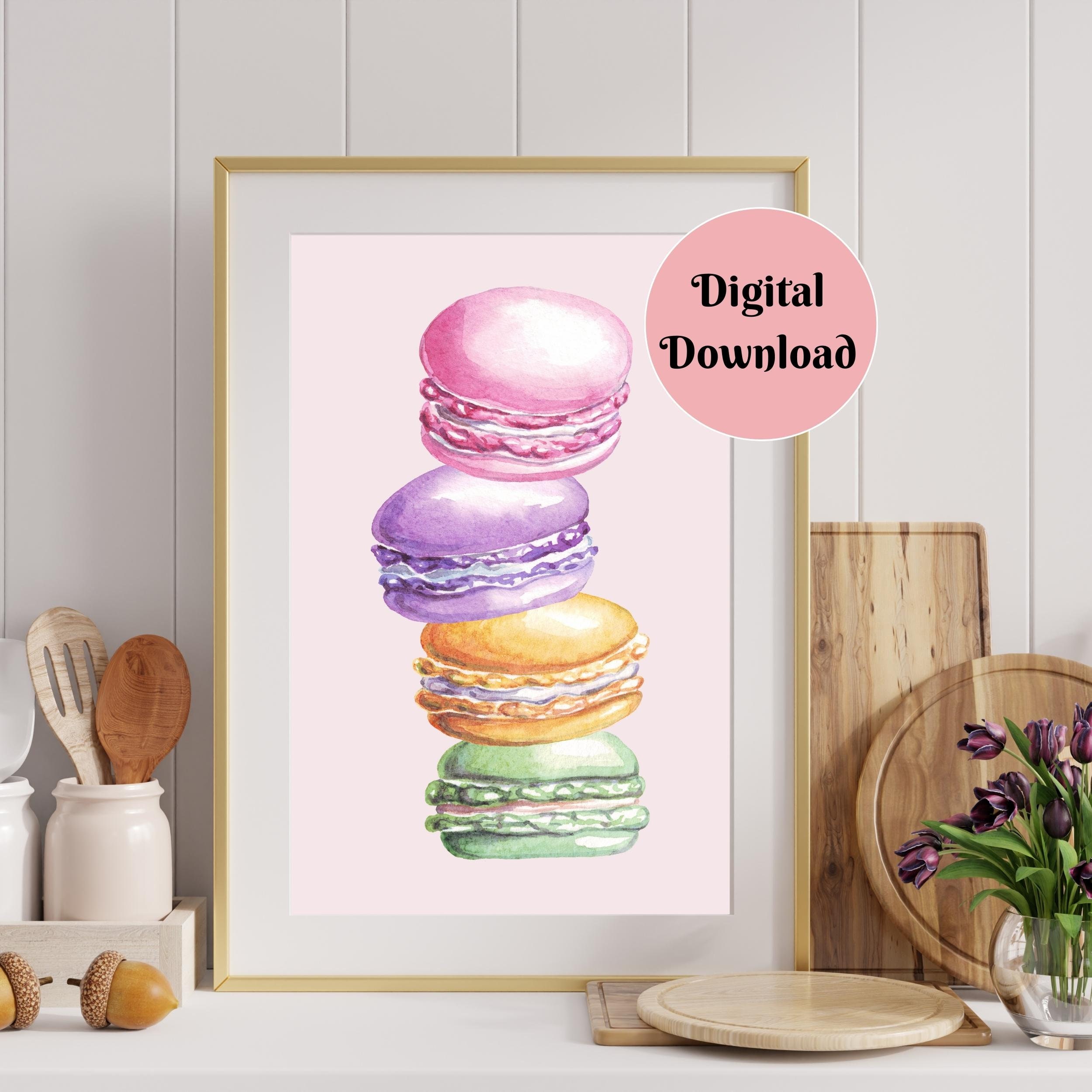 Macaron Poster, Dessert Poster, Food Poster, Printable Wall Art ...