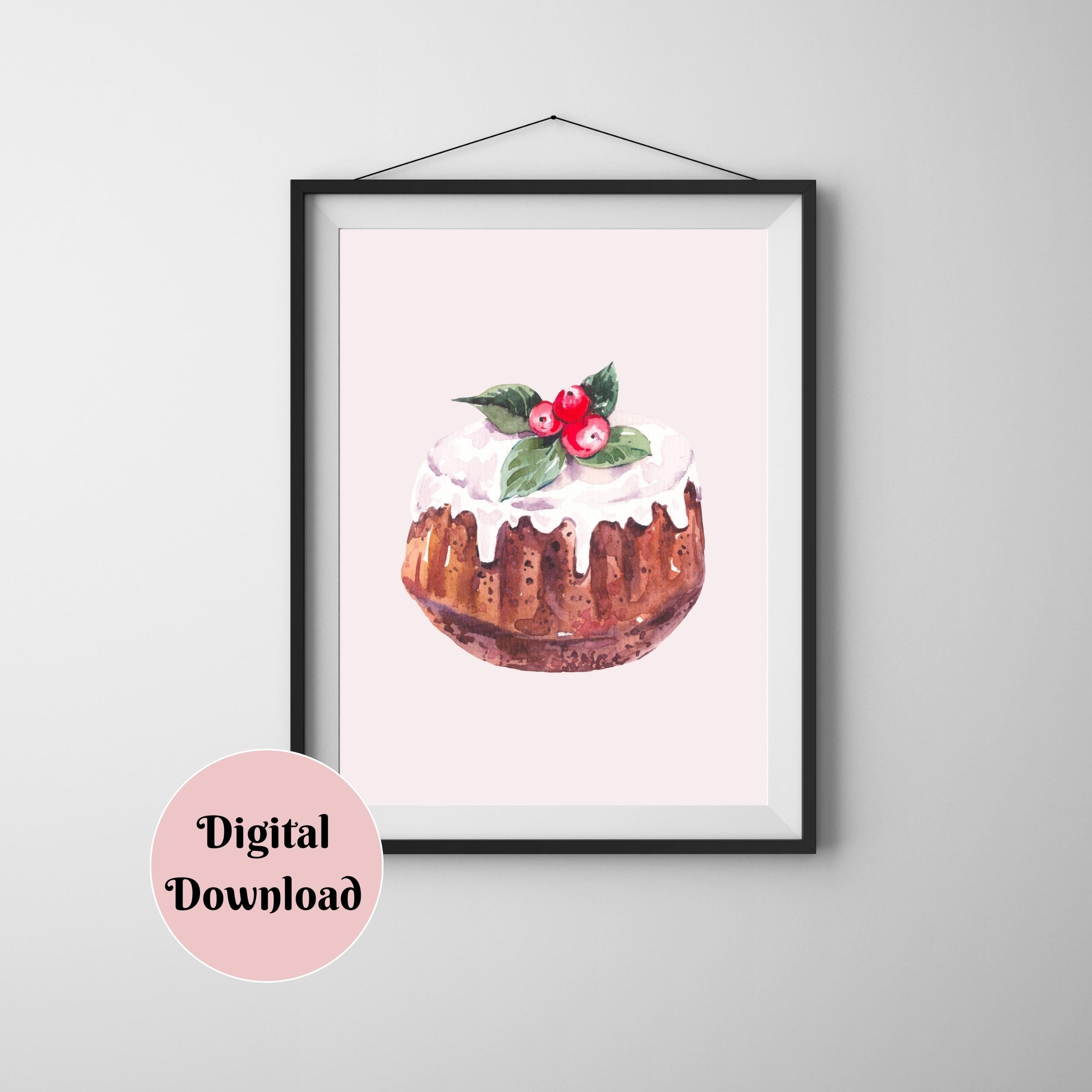 Christmas Cake Poster, Christmas Decoration, Dessert Poster, Food ...