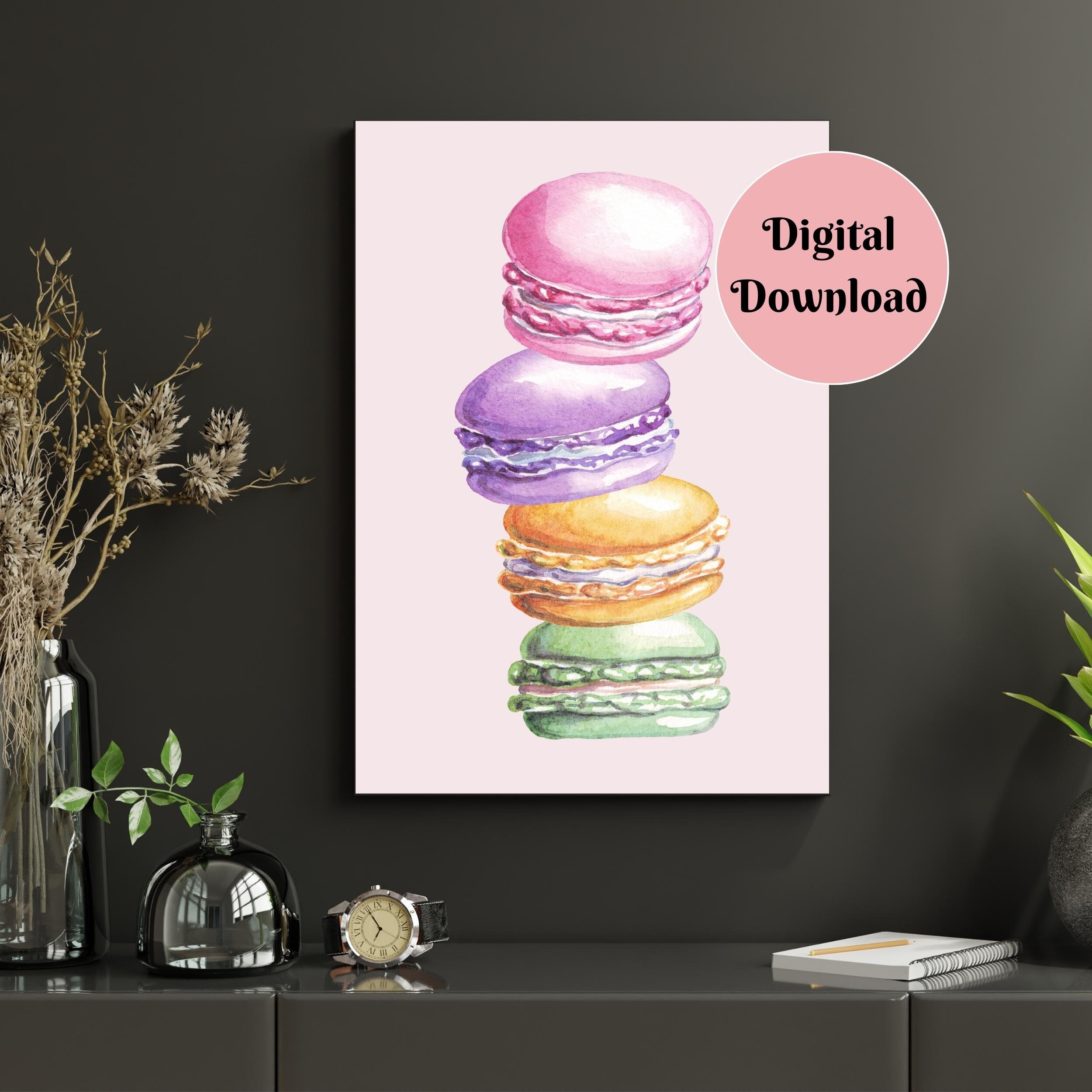 Macaron Poster, Dessert Poster, Food Poster, Printable Wall Art ...
