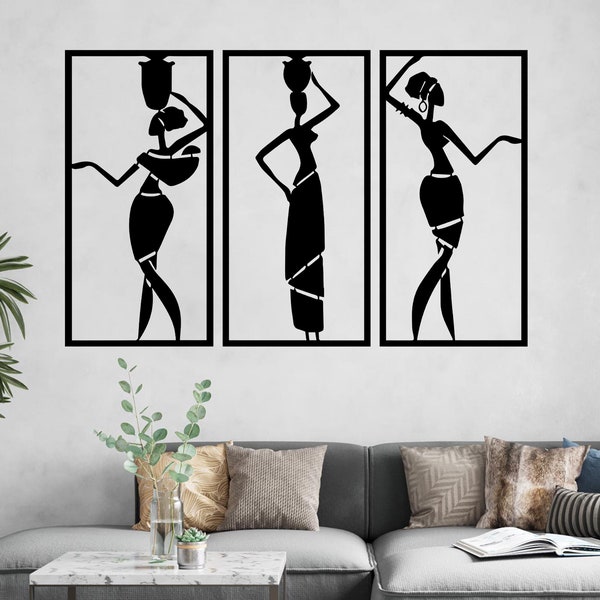 Metal African Women Wall Art - Etsy