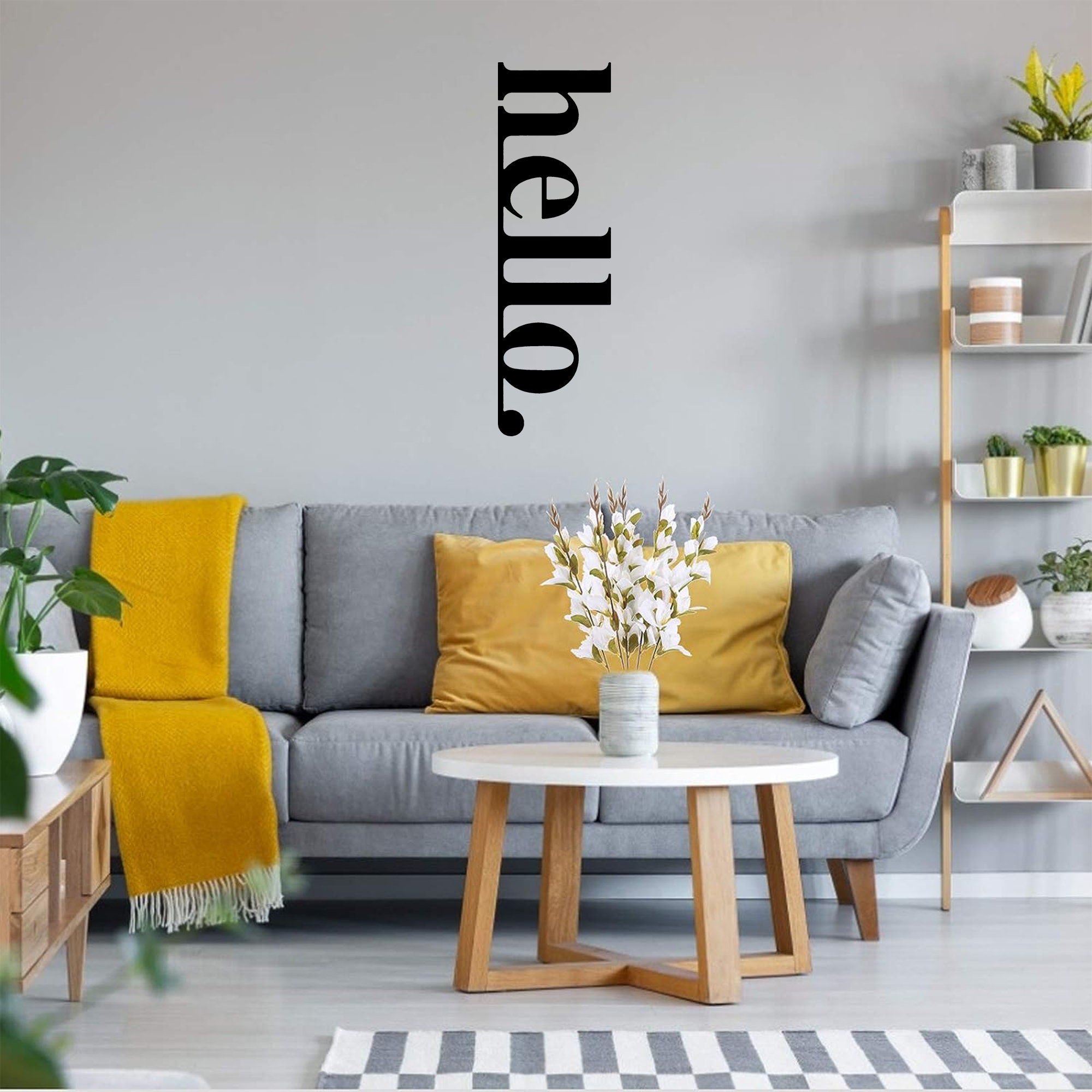 Metal Hello Front Door Sign, Front Porch Decor, Hello Porch Sign, Metal ...